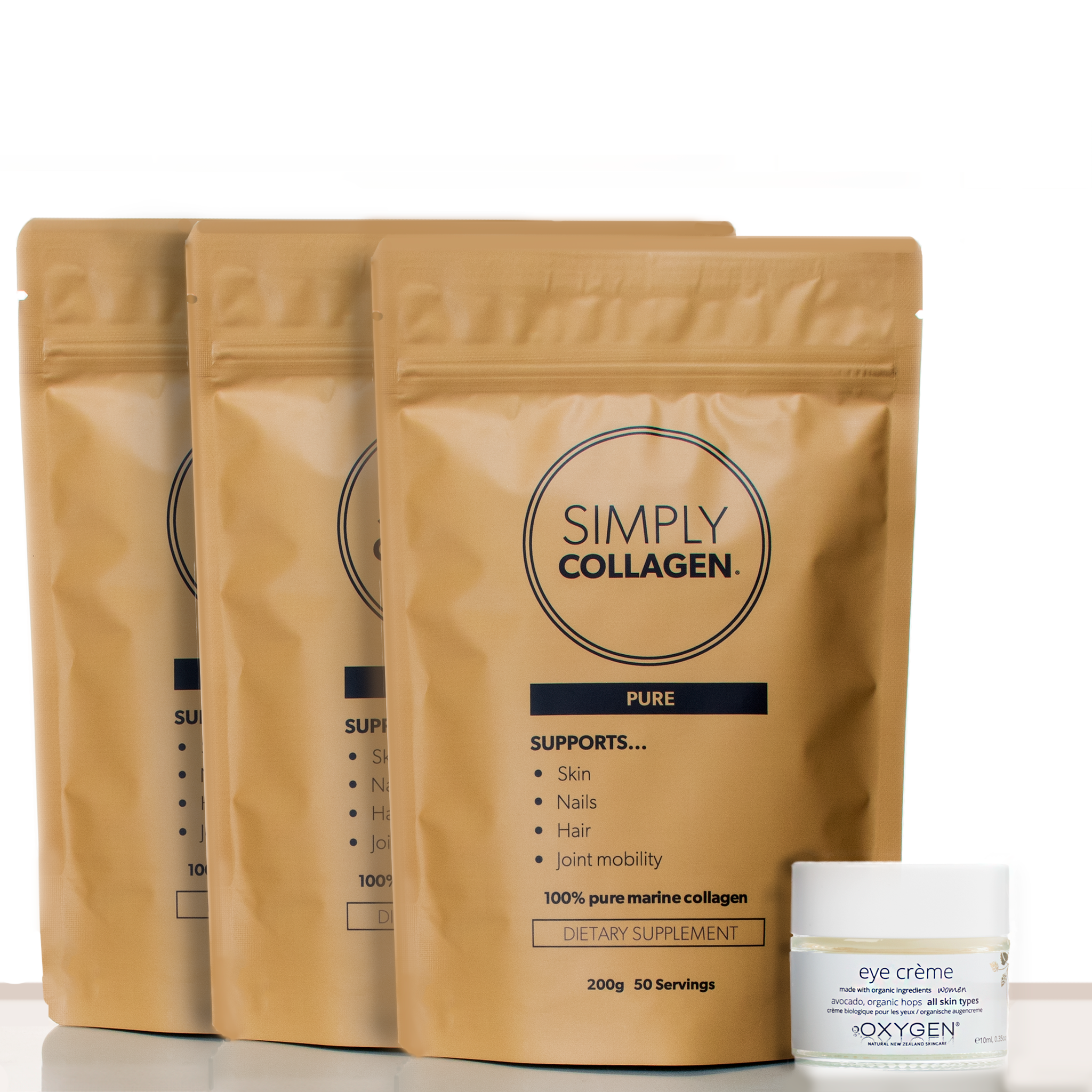 Simply Collagen | Triple Pack + Natural Eye Creme | 5 Months Supply NZ